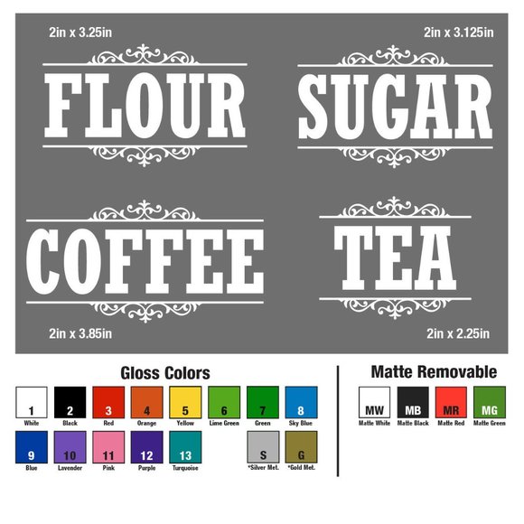 designme | Kitchen | Two Canister Label Set Decal Sticker | Poshmark